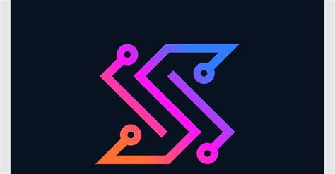 Letter S Circuit Electronic Technology Logo Templatemonster