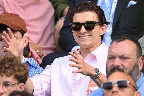 Tom Holland Takes In The Action Courtside At Wimbledon Plus Kim