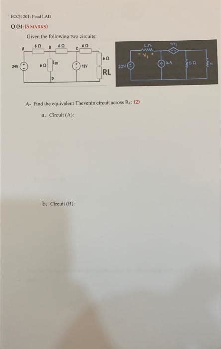 Solved Ecce 201 Final Lab Q3 5 Marks Given The