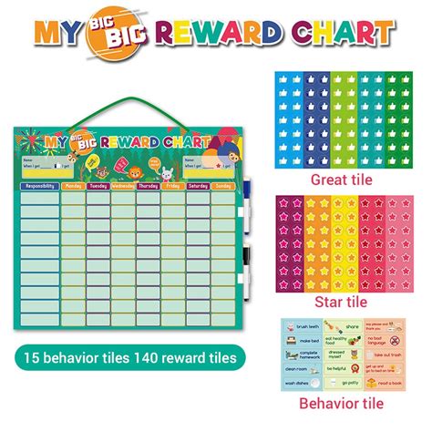Magnetic Reward Behavior Chores Chart Board Educational Table Calendar