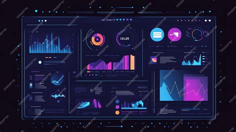 Futuristic Digital Dashboard With Data Visualizations And Charts Premium Ai Generated Image