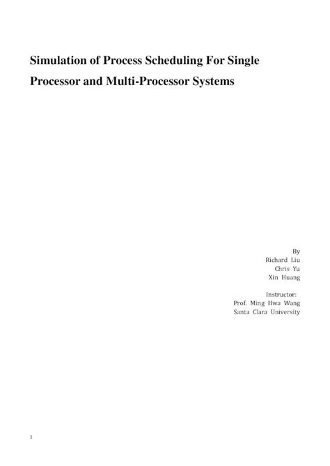 Pdf Simulation Of Process Scheduling For Single Processor And