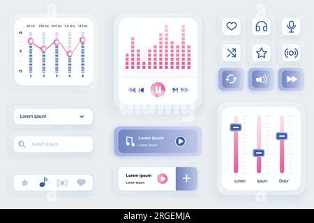 Music Player Interface Creator With Album Cover Frame Buttons Loading Bar And Sound Wave