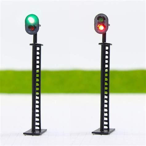 Jtd01 5pcs Model Railway Block Signals Greenred Ho Or Oo Scale 85cm