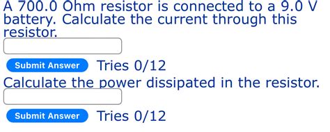 Solved A 700 0 ﻿ohm Resistor Is Connected To A 9 0v