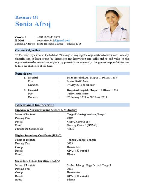Standard Style Cv Code Ss 787 Pdf Nursing