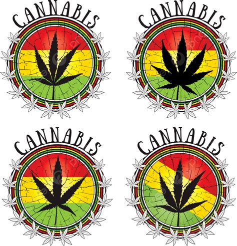 Cannabis Leaf Symbol Jamaican Flag Background Grass Herb Schedule Vector Grass Herb Schedule