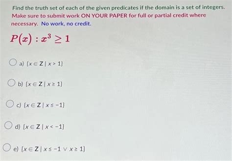 solved find the truth set of each of the given predicates if