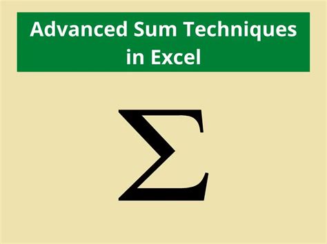 Advanced Techniques For Summing Values Computergaga