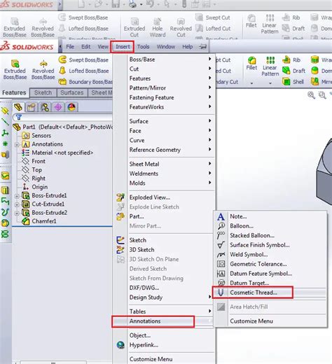 How To Make Threads In SolidWorks CAD Com