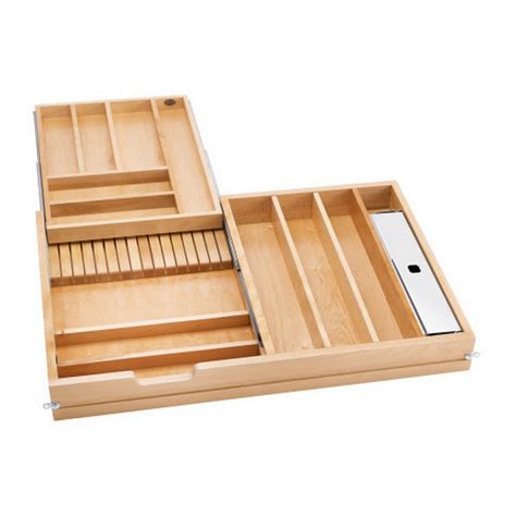 REV A SHELF INC 34 1 2 Frameless Tiered Cutlery Drawer No Slides Maple Rev A Shelf 4WTCD 876HFL 1