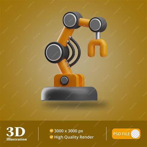 Premium Psd Robotic Arm Object Illustration 3d