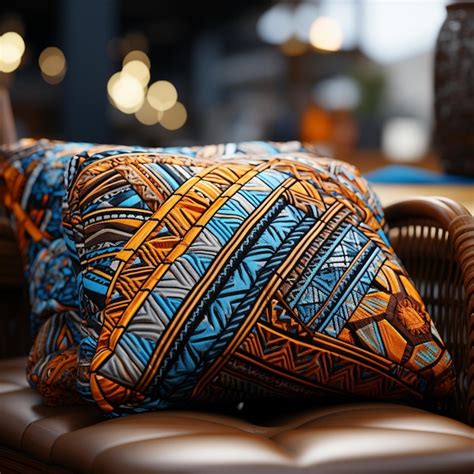African Fabric Pattern On Cushion Premium Ai Generated Image
