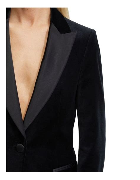 Oxford Trixie Velvet Tuxedo Jacket In Black Myer