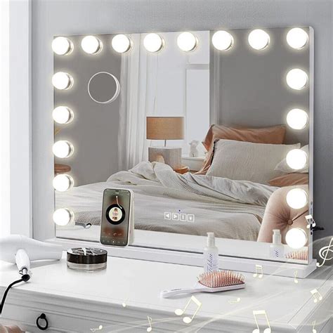 Large Hollywood Mirror Bluetooth Vanity Make Up Mirror With Lights