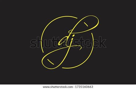 Dj Jd Cursive Letter Initial Logo Stock Vector Royalty Free