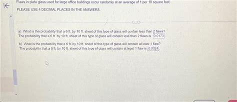 Solved Flaws In Plate Glass Used For Large Office Buildings