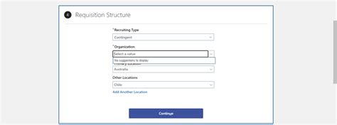Dropdowns Are Not Showing For Organization In Requisition Structure — Cloud Customer Connect