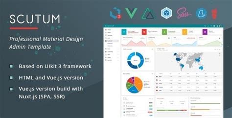 Scutum Professional Material Design Uikit Admin Template Nulled Free