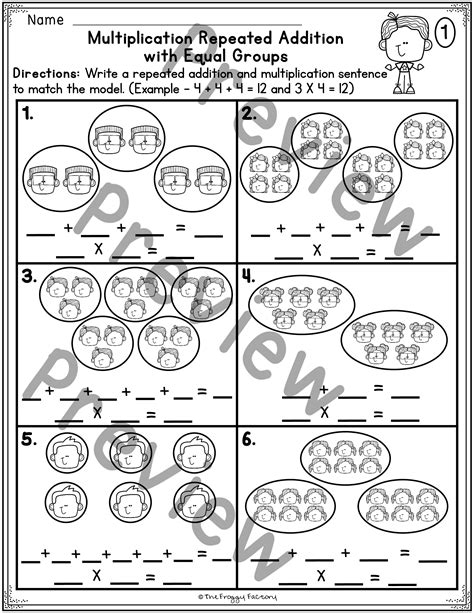 Multiplication As Repeated Addition Equal Groups Worksheets Classful