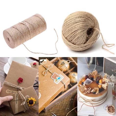 100m Jute String Rope Twisted Craft Rope Natural Burlap Jute Twine Rope Shopee Philippines