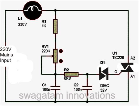Simple Triac Dimmer Switch Circuit Making Easy Circuits