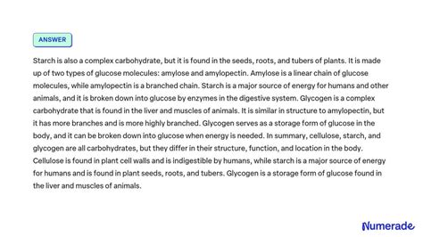 SOLVED Explain The Differences And Similarities Between Cellulose Vs