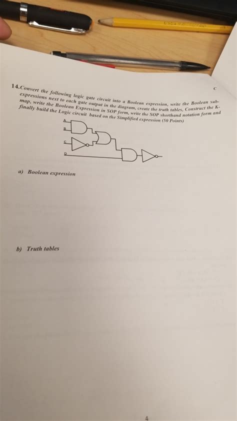 Solved Convert The Following Logic Gate Circuit Into A Chegg