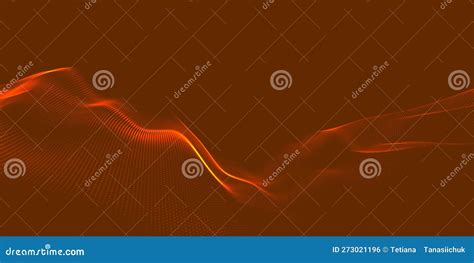 Wave Of Particles Futuristic Dots Pattern On Dark Background Big Data Digital Code Technology