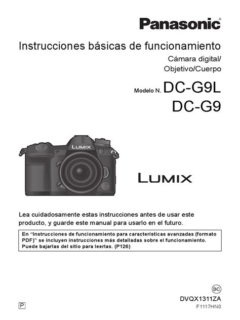 Panasonic G9 Basic Pdf Informática Bienes Manufacturados