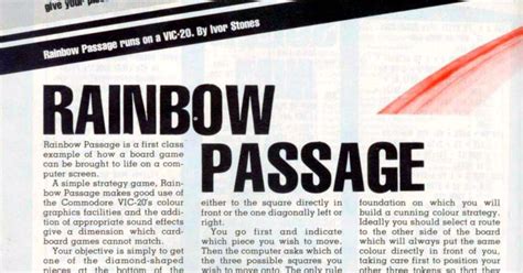 Rainbow Passage Video Game Boardgamegeek