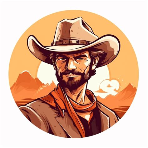 Вектор каубойских мультфильмов Премиум Ai сгенерированный вектор