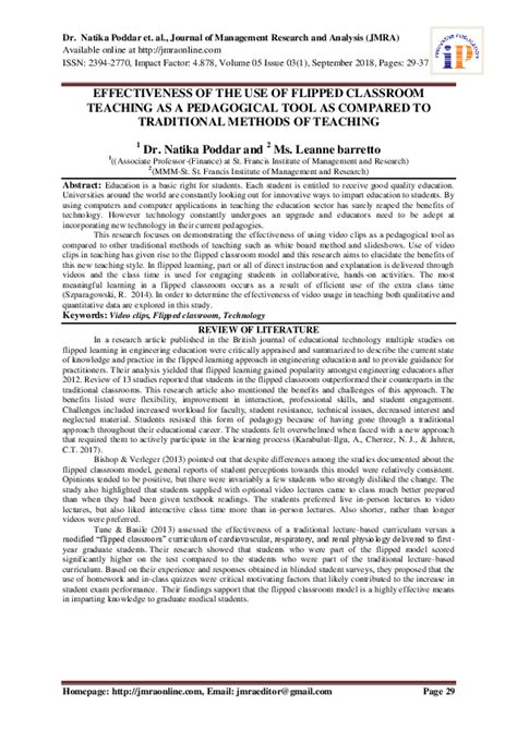 Pdf Effectiveness Of The Use Of Flipped Classroom Teaching As A