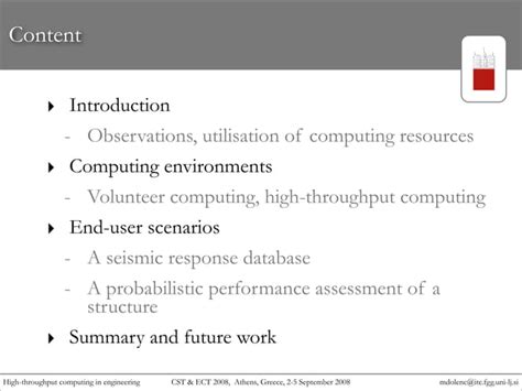 High Throughput Computing In Engineering Ppt