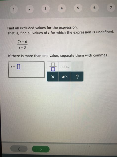 Solved Find All Excluded Values For The Expression That Chegg