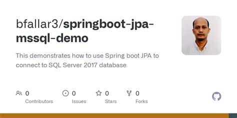 Github Bfallar3springboot Jpa Mssql Demo This Demonstrates How To