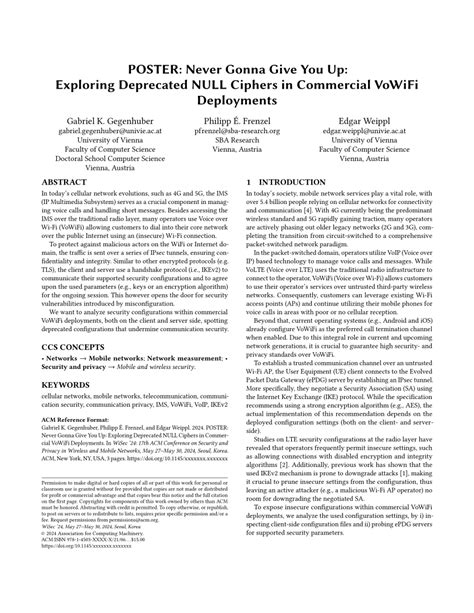 Pdf Never Gonna Give You Up Exploring Deprecated Null Ciphers In