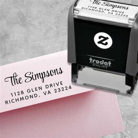 stylish script return address self inking stamp zazzle