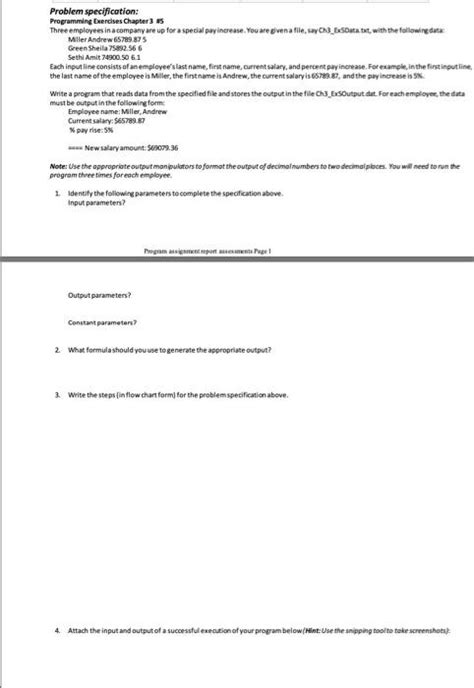 Solved Problem Specification Programming Exercises Chapter