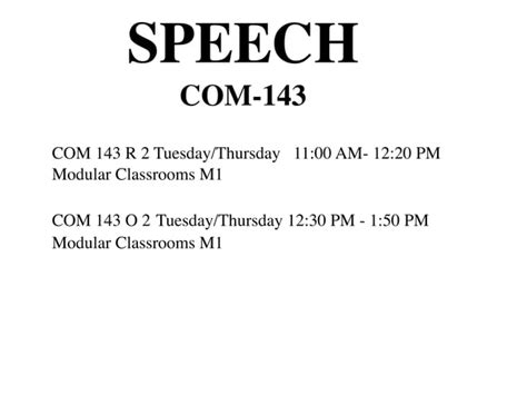 Speech Class 110