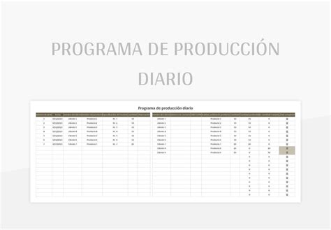 Plantilla De Formato Excel Programa De Producción De Fábrica Y Hoja De