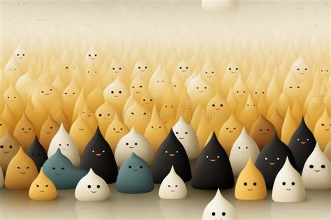 A Large Group Of Cartoon Characters In Different Colors Stock