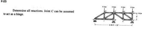 Solved P 03determine All Reactions Joint C ﻿can Be