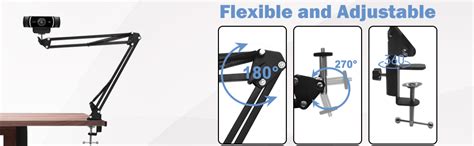 Boseen Webcam Stand Desk Mount Suspension Boom Scissor