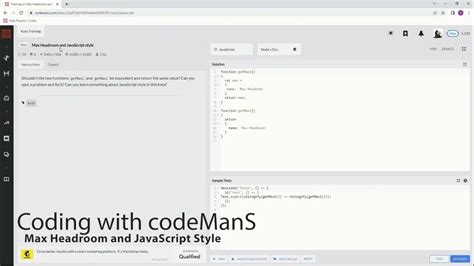 Codewars 8 Kyu Max Headroom And Javascript Style Javascript Youtube