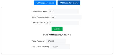 Stm32 Pwm Frequency And Resolution Configuration