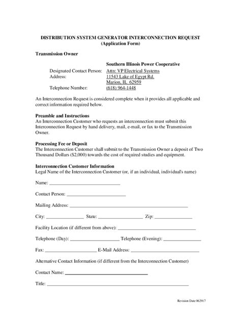 Fillable Online Distributed Generator Interconnection Request Fax Email Print Pdffiller