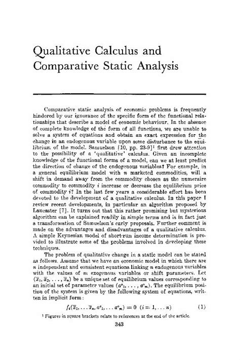 Pdf Qualitative Calculus And Comparative Static Analysis Dokumen Tips