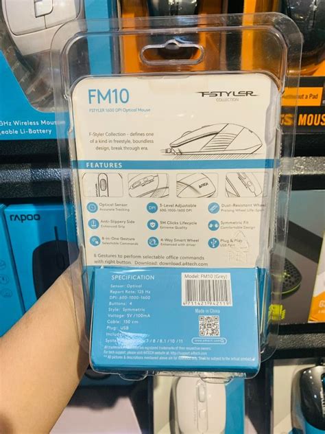 A4Tech Fstyler FM10 Wired Mouse USB Grey Computers Tech Parts Accessories Mouse