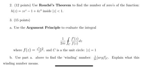 Solved points Use Rouché s Theorem to find the Chegg